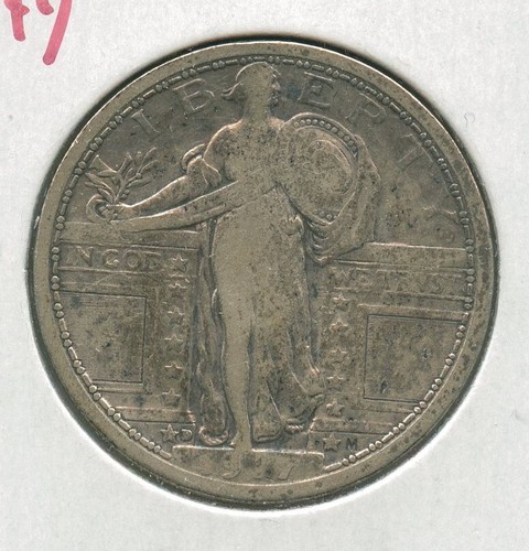 1917-D Type 1 Silver Standing Liberty Quarter SLQ 25c Denver mint ...