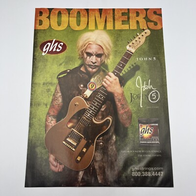 GHS Boomers Strings 2012 Print Ad 8"x11" Guitarist John 5 studio wall ...