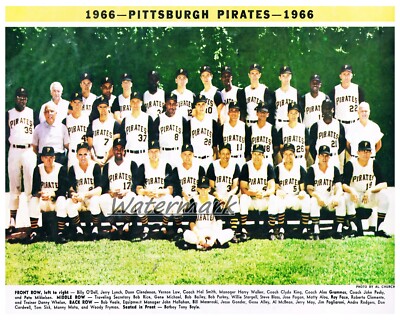 MLB 1966 Pittsburgh Pirates Team Picture with Names Color 8 X 10 Photo ...