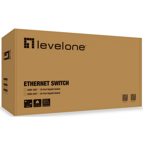 LevelOne GSW-1657 24-Port Ethernet Switch, Unmanaged, 10.1W, RJ45 Base-T, Black | eBay