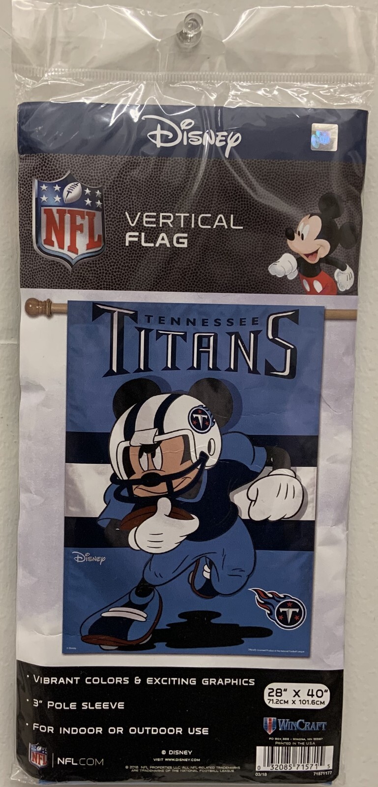 TENNESSEE TITANS MICKEY MOUSE DISNEY 28"X40" BANNER FLAG NEW WINCRAFT 👀 ...