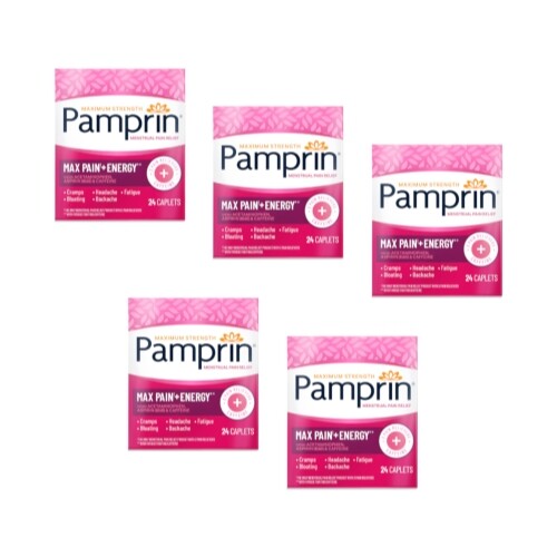 5 Pack - Pamprin Max Formula Caplets 24 Caplets Each 41167300657| eBay