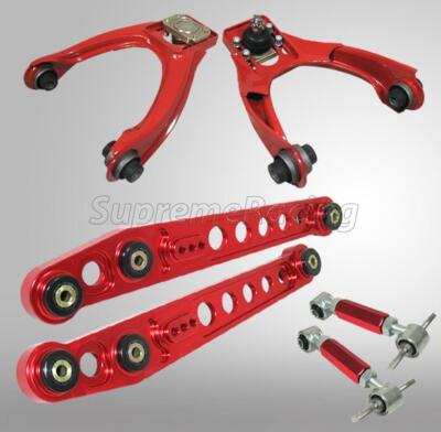 RED FRONT REAR CAMBER KIT REAR LOWER CONTROL ARM KIT FOR HONDA CIVIC 96 ...