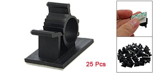 25 Pcs Black Adhesive Backed Nylon Wire Adjustable Cable Clips Clamps ...