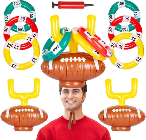 2 Set Inflatable Post Ring Toss Football Goal Post Ring Game, Football ...
