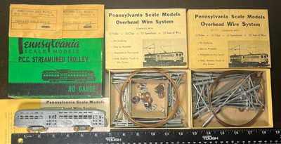 Pennsylvania Scale Models 3pc Set HO PCC Trolley + 2 Overhead Wire ...