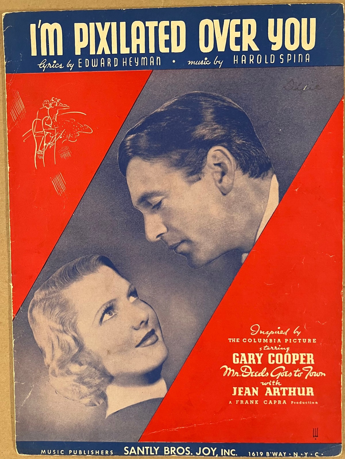 1936 JEAN ARTHUR & GARY COOPER FILM sheet music MR. DEEDS GOES 2TOWN Frank Capra | eBay