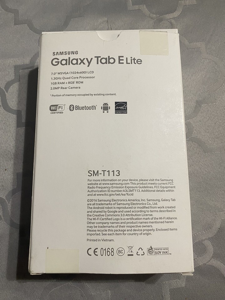 Samsung Galaxy Tab E Lite SM-T113 8GB, Wi-Fi, 7in - Black | eBay