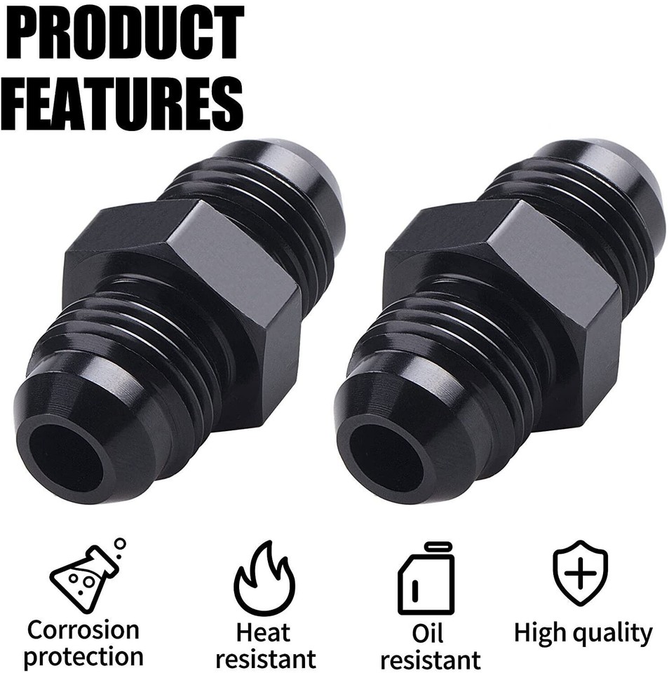 4PCS 6AN Male To AN6 Coupler Flare Union Adapter Straight Fitting ...