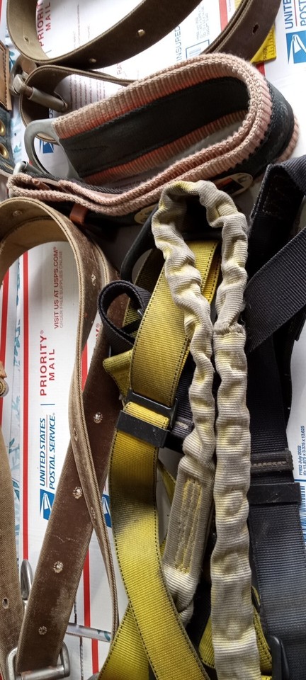 KLEIN Lineman Tree Pole Climbing Belts in Estex VINYL Tool Bag with ...