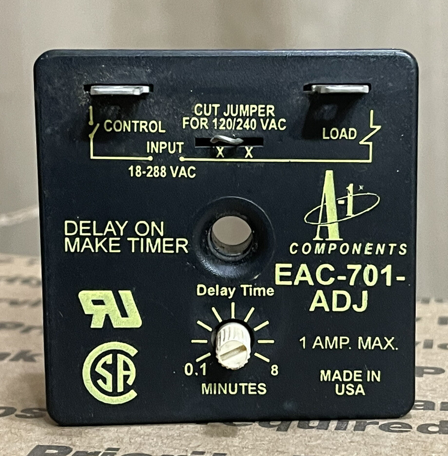 A1 Components EAC-701-ADJ .1-8min Adjustable Compressor Delay On Break ...