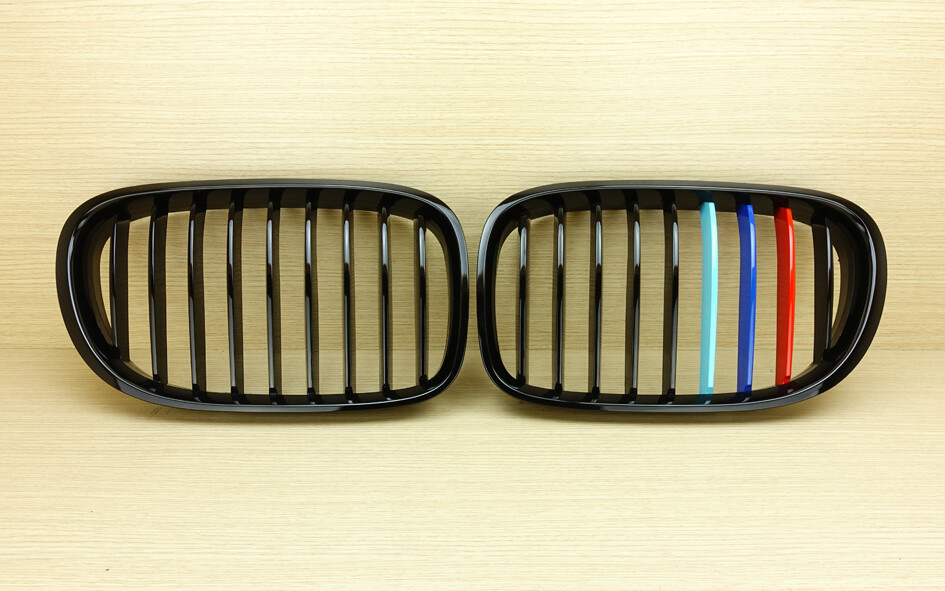 7-SERIES Fit BMW F01 F02 ///M-Color Shiny Black ABS Front Grille Grill ...