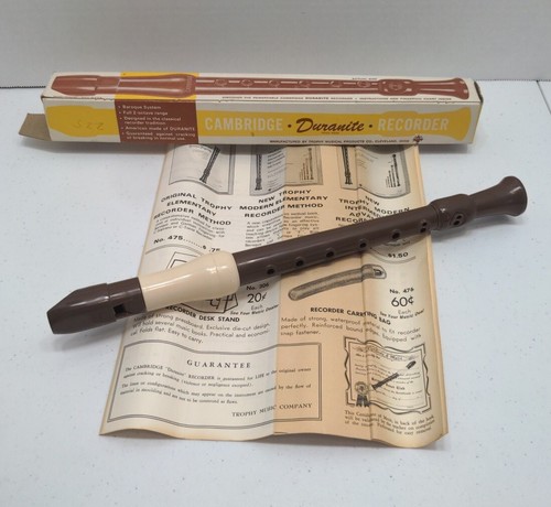 Vintage Cambridge Duranite Soprano Recorder Musical Instrument ...