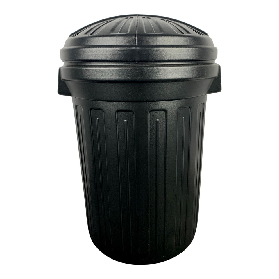 Large Black Dustbin 80 Litre Heavy Duty Shatterproof Rubbish Bin With ...