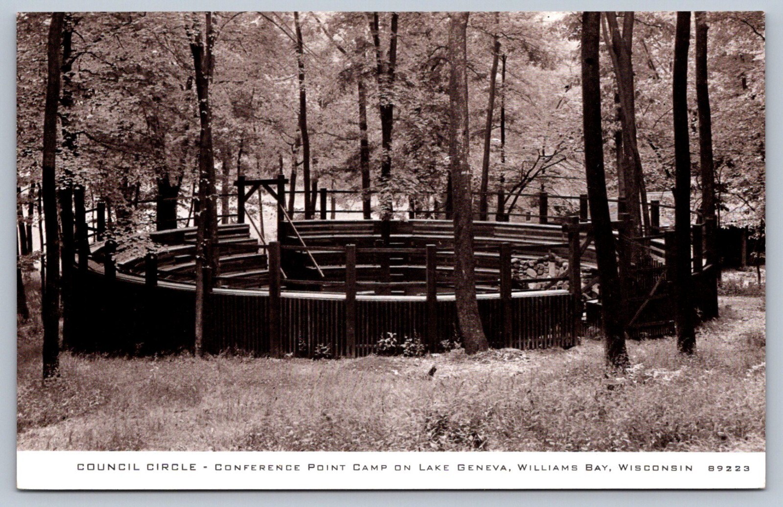 Postcard Williams Bay WI Conference Point Camp Lake Geneva Council ...