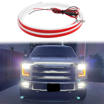 71'' Flexible Car LED Scan Start Up Hood Light Strip Dynamic DRL For ...