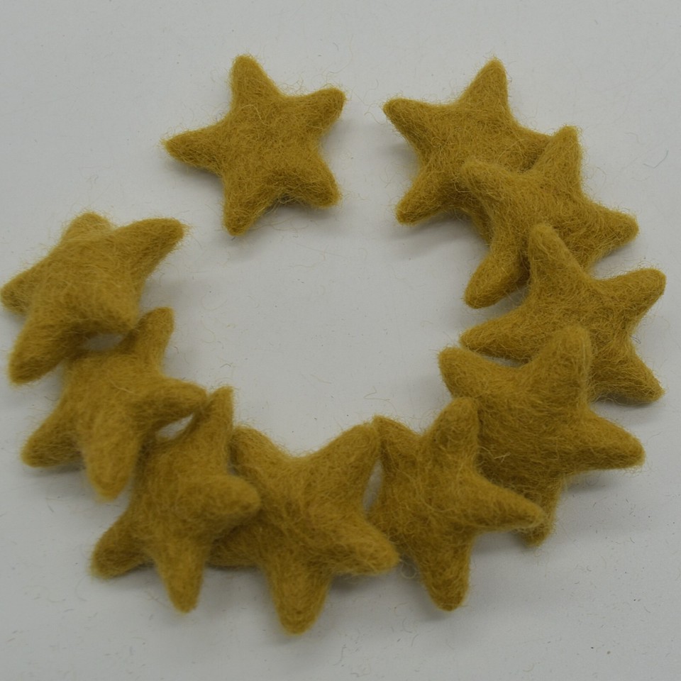 100% Wool Felt Stars- 3cm – 10 pcs - Pick from 90 Colours – Craft ...