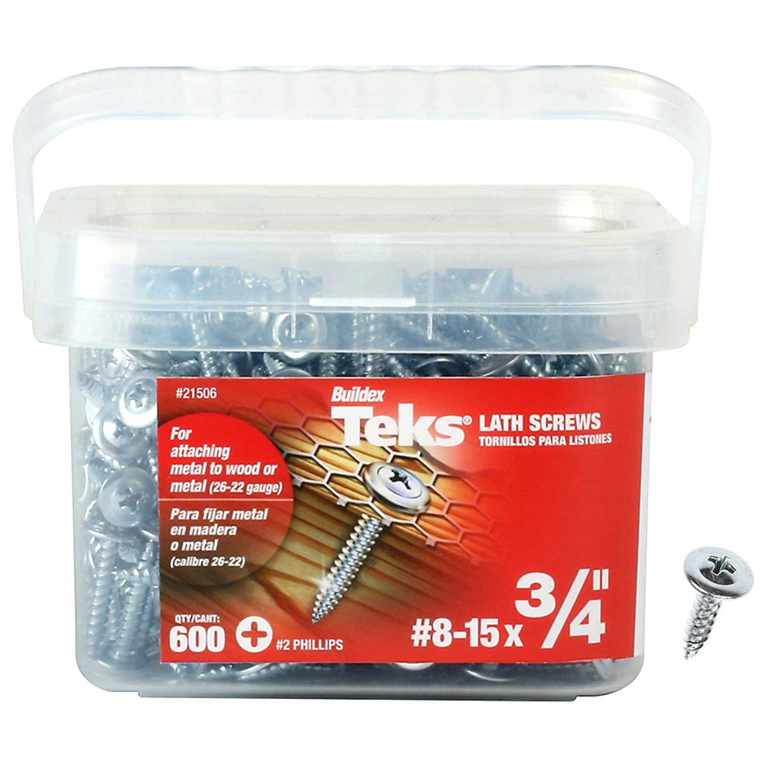 ITW Teks 21506 Lath Sharp Point Screw 8-15x3/4 600/Pk | eBay