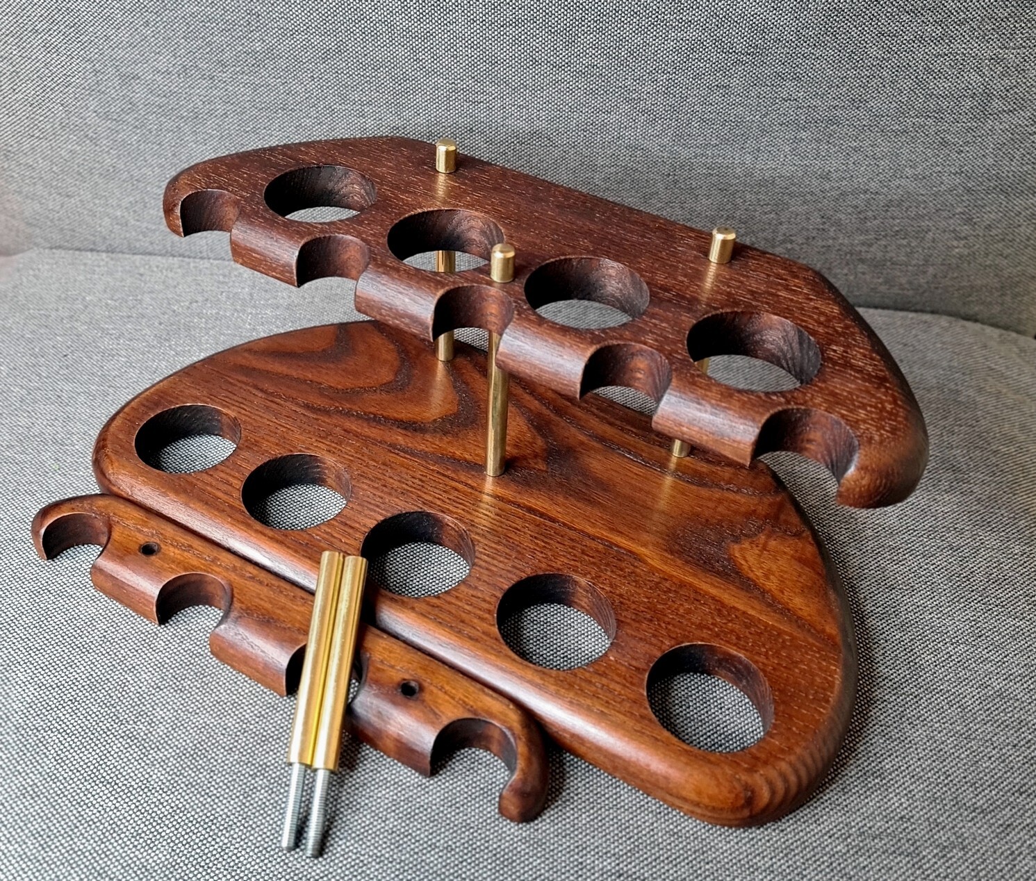Pipe Stand for 9 Smoking Bowls - Wooden Pipe Holder - Tobacco Pipe Rack ...