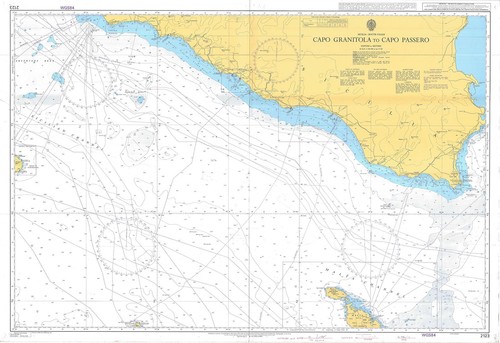 2123 Capo Granitola Passero Sicillia South Coast Chart Map Marine Wall ...