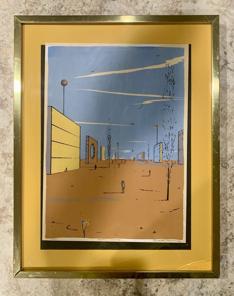 PAIR of ORIGINAL 1974 Kenneth Stancin Acrylic Serigraphs Signed ...