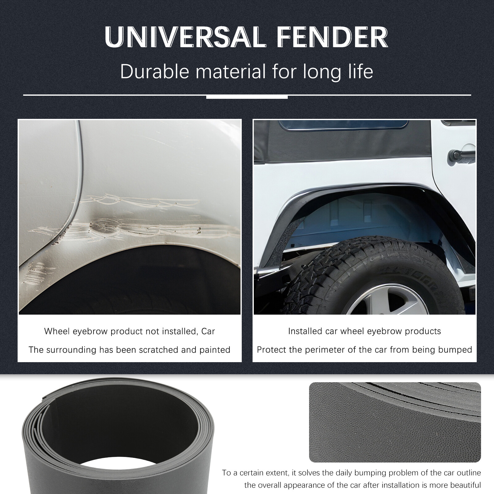 4PCS 6"Truck Flexible Fender Flares Wheel Arch Wide Body Kit For CFmoto ...