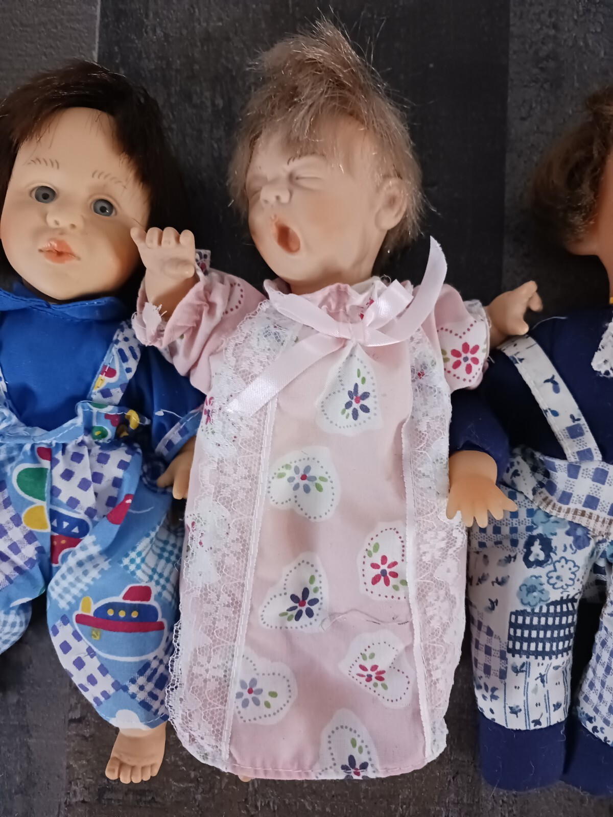 Gi-Go GiGo Toys Expressions Dolls Lot (8) Vtg 1970's triplets, sad ...