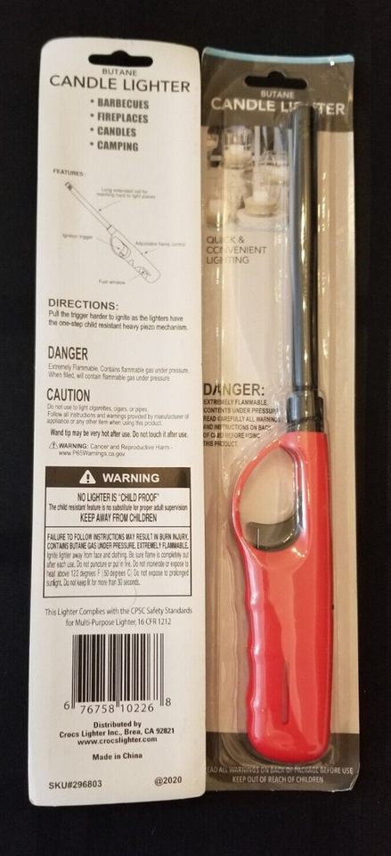 2 BBQ Grill Multi-Purpose Long Stem Lighters Fire Place Candles Lighter ...