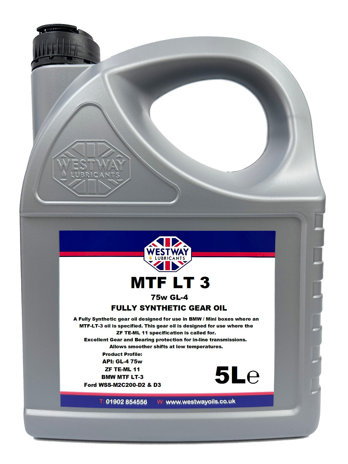 5L MTF-LT-3 SYNTHETIC GEAR OIL FOR BMW MINI LT3 WESTWAY LUBRICANTS 75W ...