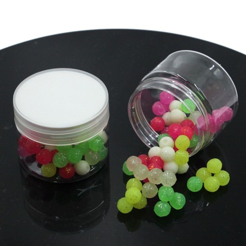 1 Bottle 60pcs Soft Soft Ball Bait Bead Round Floating Lure TPR Trout ...