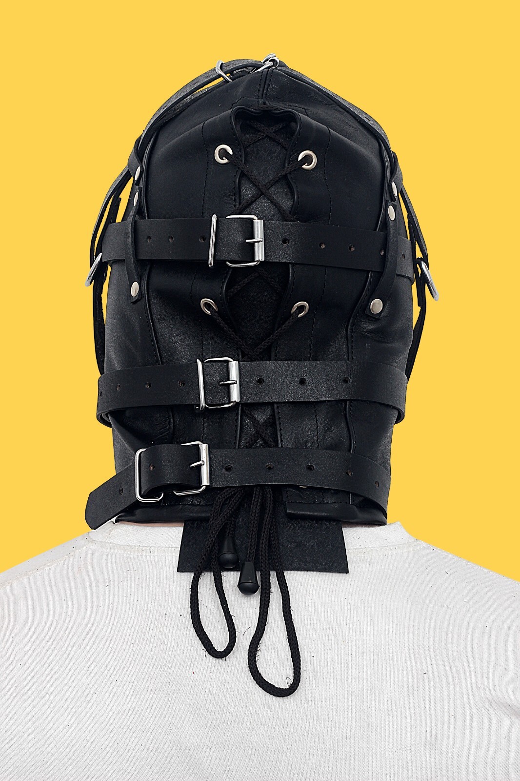 Gimp Mask Real Leather Sensory Deprivation Bondage Hood Adult Cosplay ...