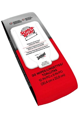 Scotch-Brite 3M 9" x 12" Stainless Steel Kitchen Cleaner Degreaser 30 ...