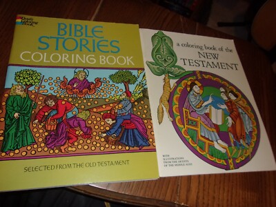 BIBLE STORIES 1973 & NEW TESTAMENT 1982 VINTAGE COLORING BOOKS - unused ...