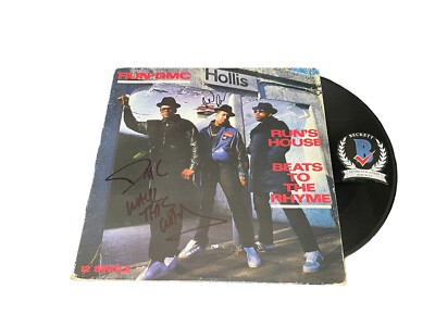 RUN DMC SIGNED AUTOGRAPH RUN'S HOUSE LP VINYL BAS BECKETT REV RUN DMC ...
