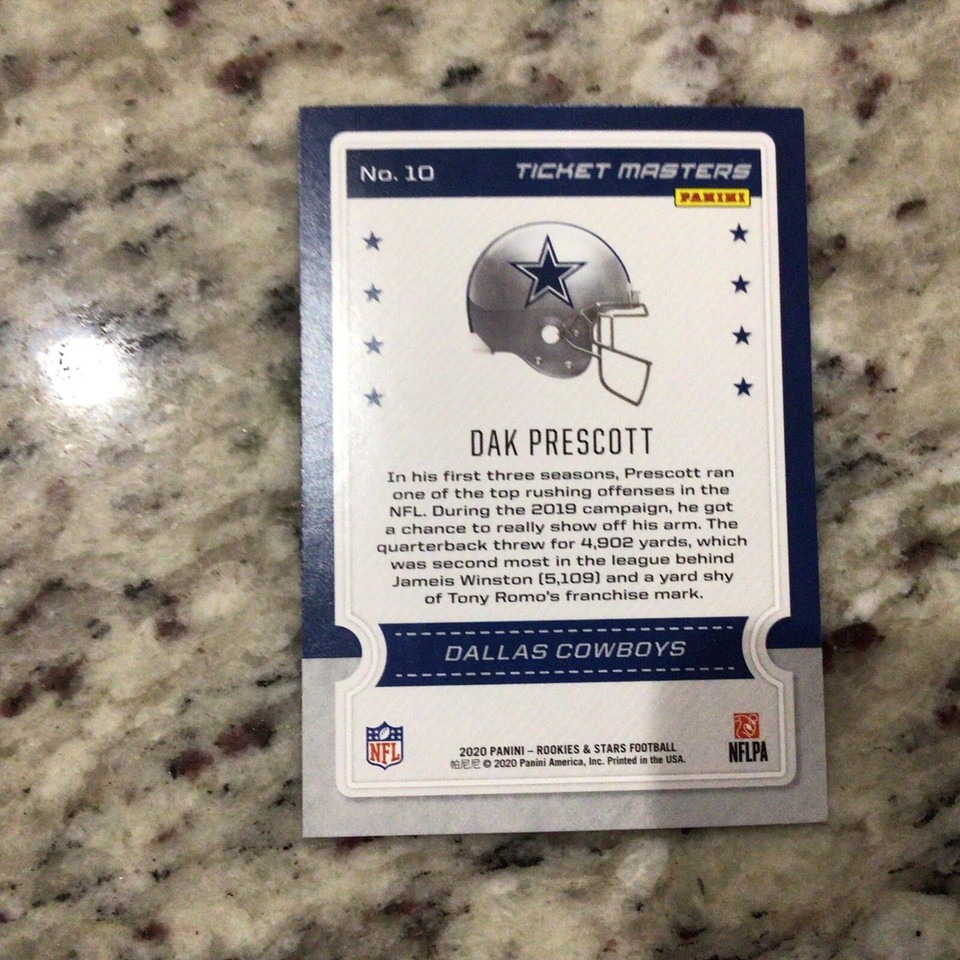 2020 Panini Rookies And Stars Dak Prescott Ticket Masters | eBay