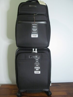 Hartmann Luggage Set, Ratio Black Carry On & 15" Laptop Backpack, USB ...