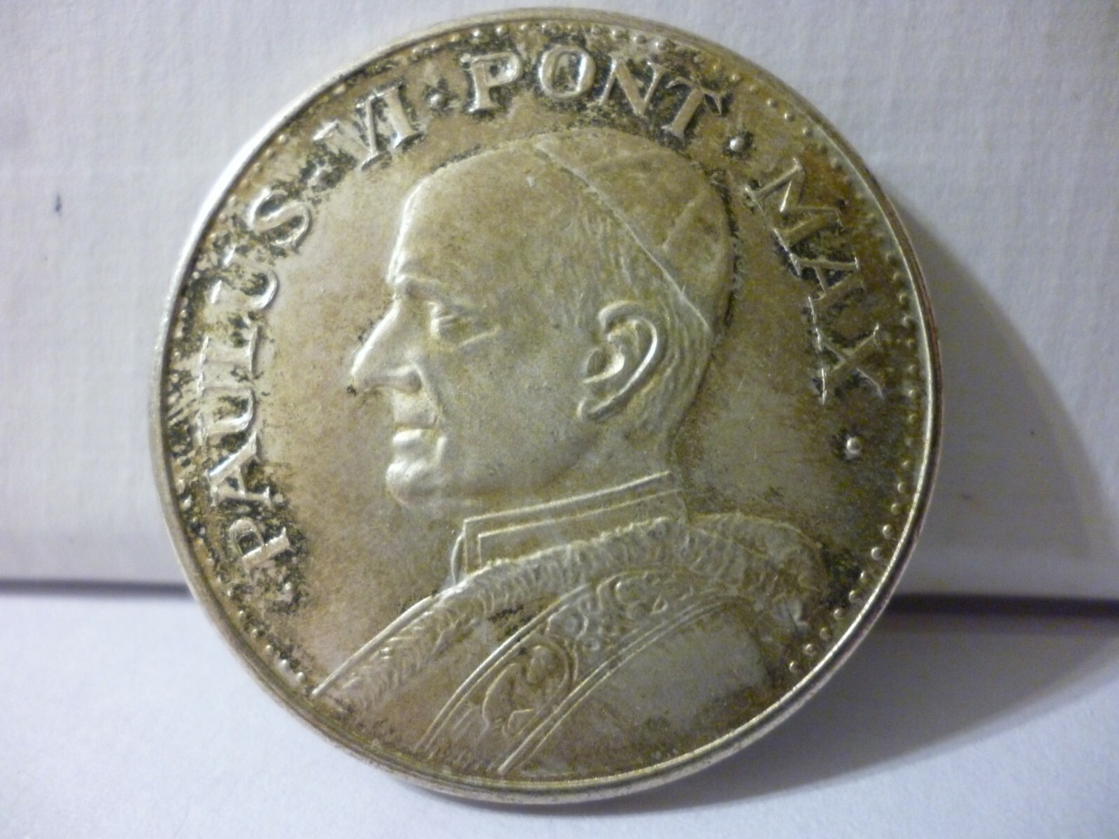 Paulus VI Pont Max Silver Plated Medal Anno Santo 1975 Roma 35mm 16g ...