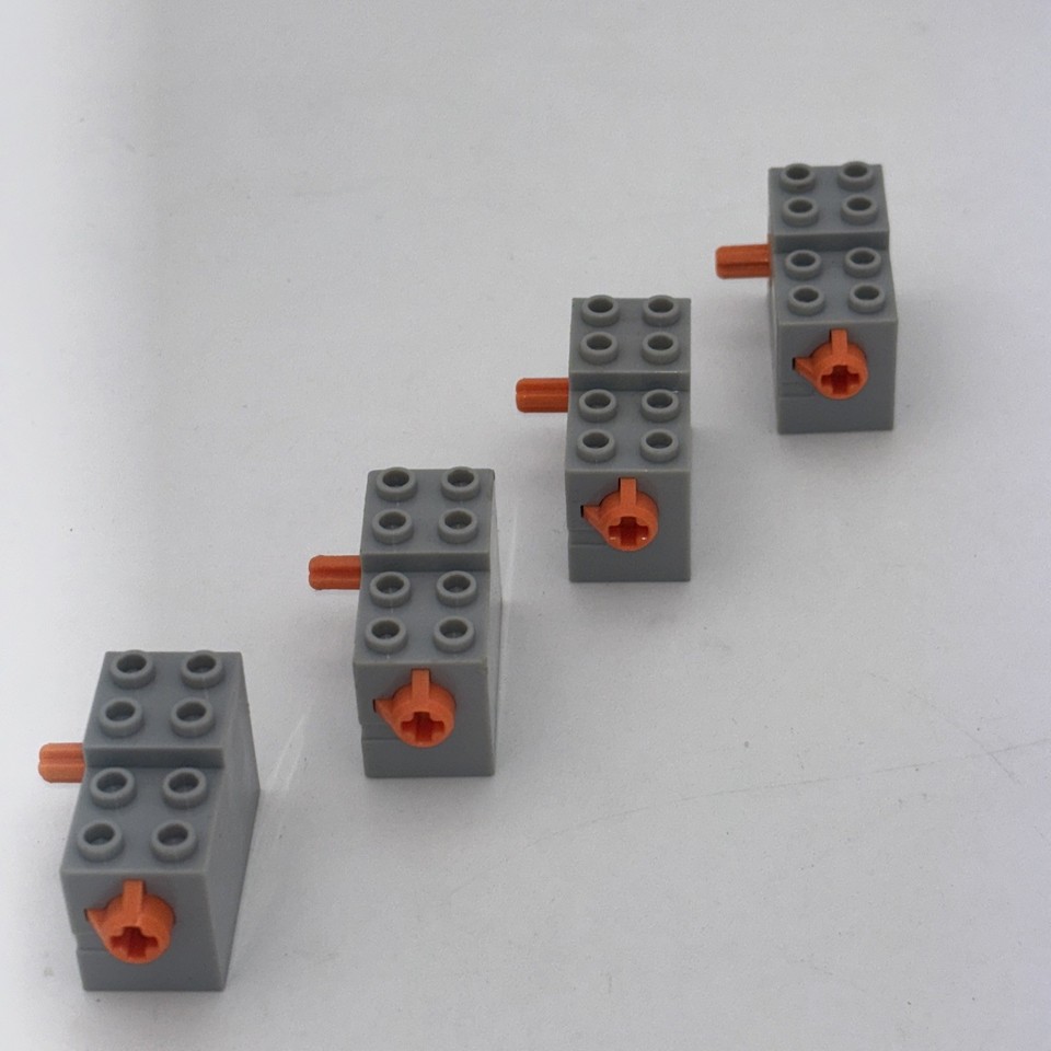 LEGO LOT 4 NON-ELECTRIC WIND-UP MOTOR ORANGE BUTTON 2 X 4 X 2 1/3 61100 ...