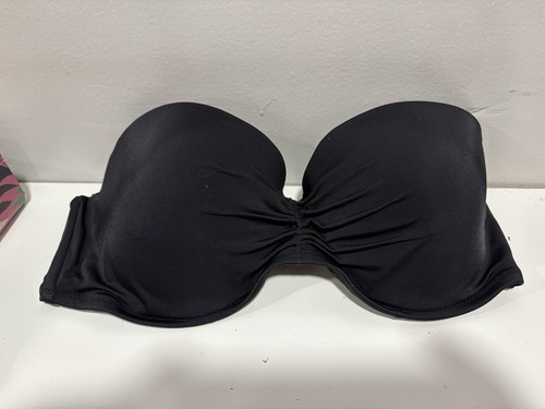 Victorias Secret Bikini Top Womens 36D Black The Flirt Bandeua ...
