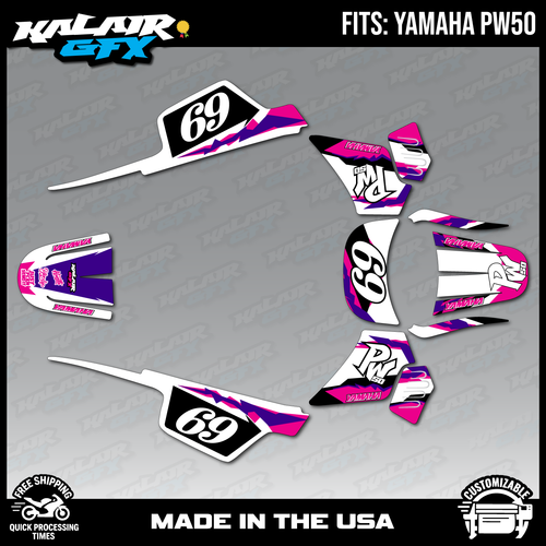 Graphics Kit for Yamaha PW50 (1990-2023) PW-50 PW 50 Vintage - PURPLE ...