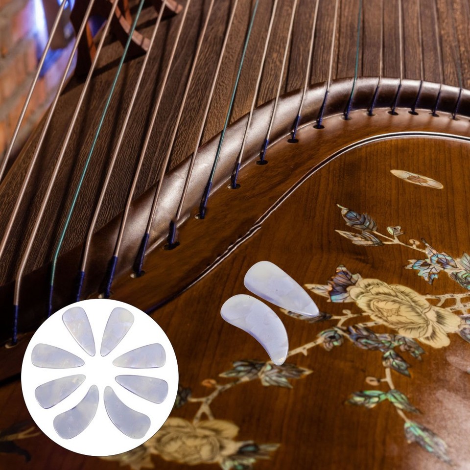 8pcs Reusable Chinese Zither Finger Picks - Dual Arc Shaped Guzheng ...