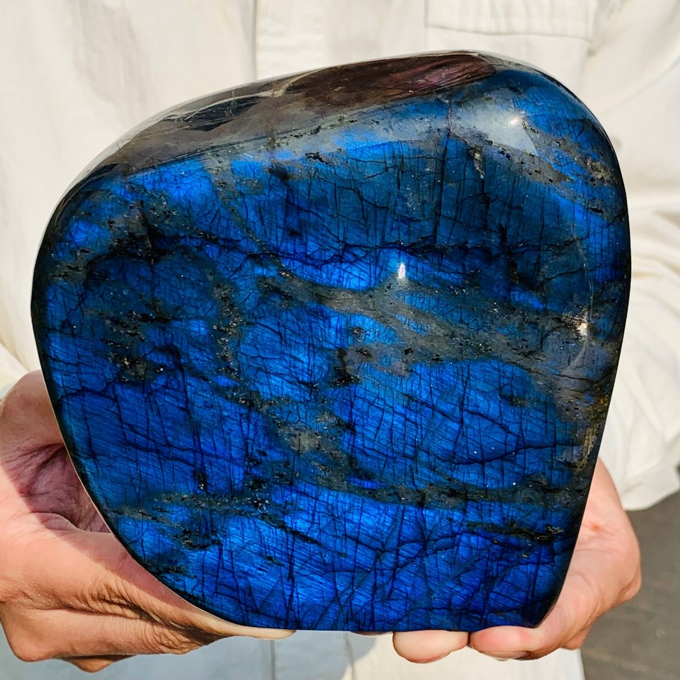 5.15LB Natural Labradorite Quartz Crystal Freeform Mineral Specimen ...