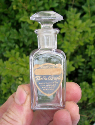 neat! ORIG LABELED old THE OWL DRUG CO. PERFUME / SCENT bottle w ...