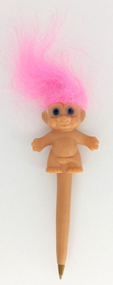 Troll Doll Ink Pen Vintage Good Luck Pink Hair Works! | eBay