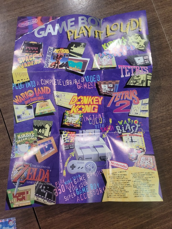 Game Boy Play It Loud! 1994 Original Nintendo Game Boy Poster P-DMG-USA ...