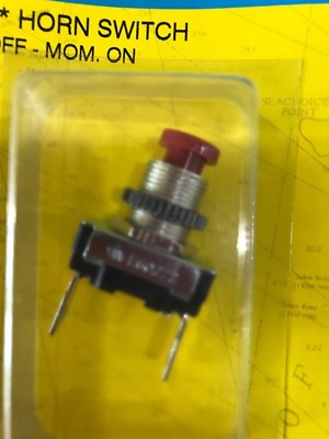 HORN BUTTON RED SWITCH SEACHOICE 11701 MOMENTARY MARINE BOAT RV 12V ...