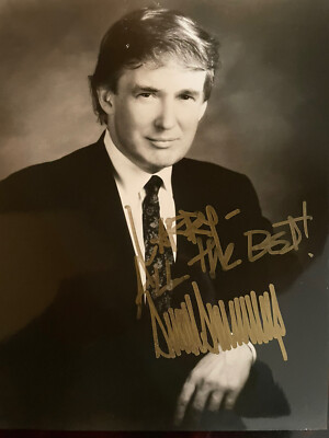 SIGNED Larry 1990 President Donald Trump original autographed Photo ...