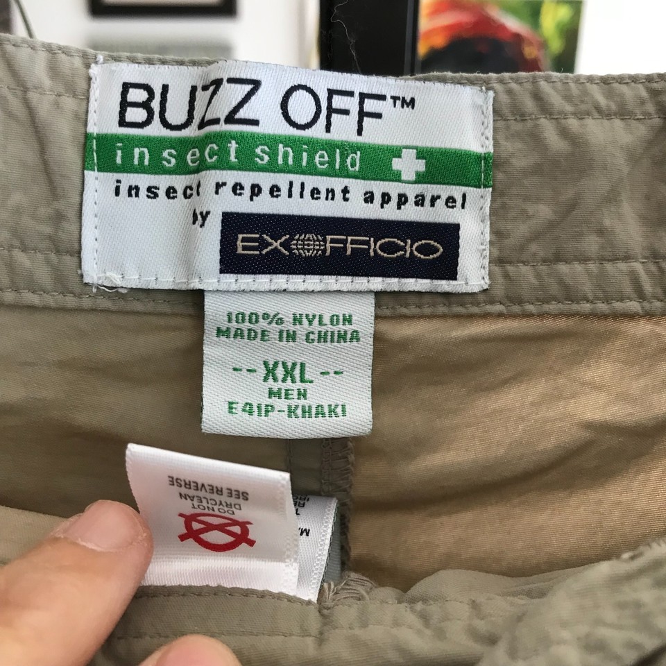 EX OFFICIO size XL Men's Khaki Nylon Convertible Buzz Off Insect Shield ...