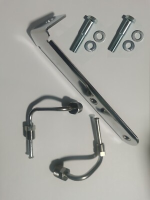 Chrome Proportioning Valve Drivers Side Bracket Mount Kit + 9/16" & 1/2 ...