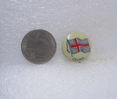Vintage Iceland Flag Button Pin | eBay